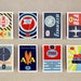 Set of 8 Matchboxvarious Airline Airplane Vintage Style Printing Old ...