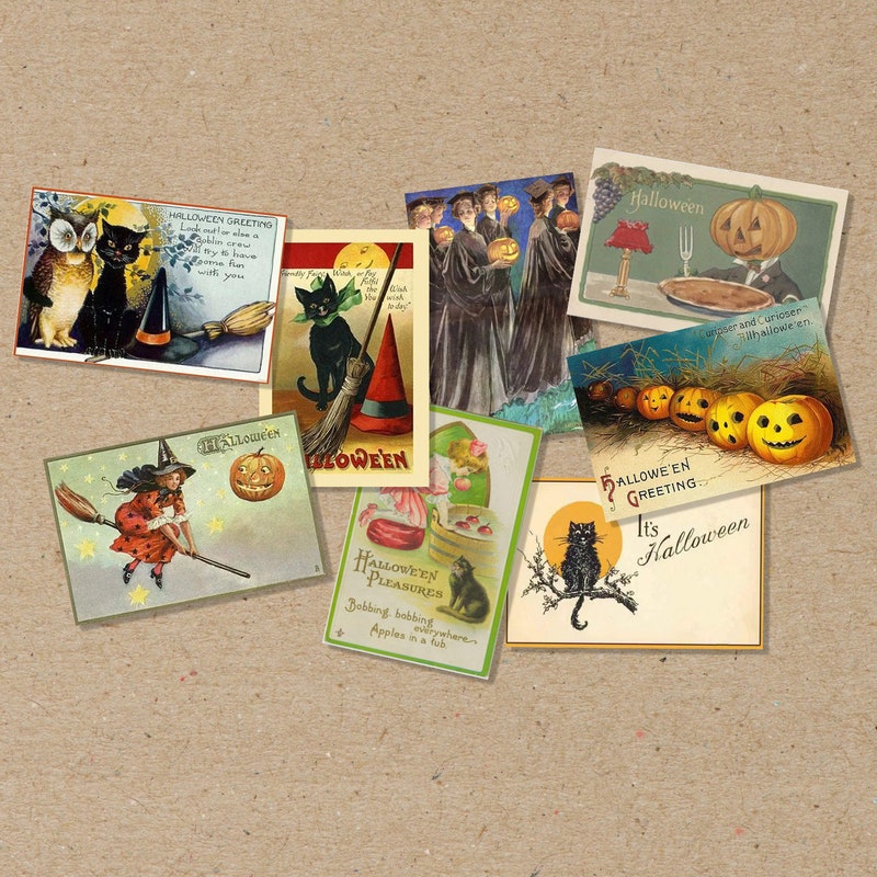 Halloween Postcards - Etsy
