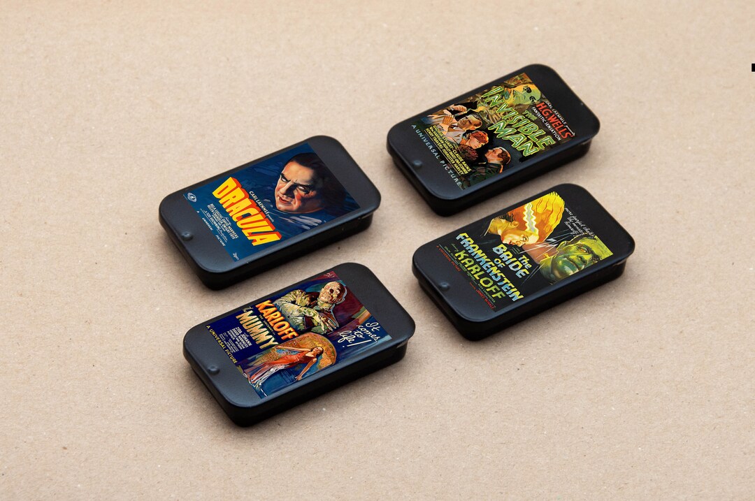 Set of 4 MATCHBOX Tin Boxes of Classic Universal Monster Vintage Film ...