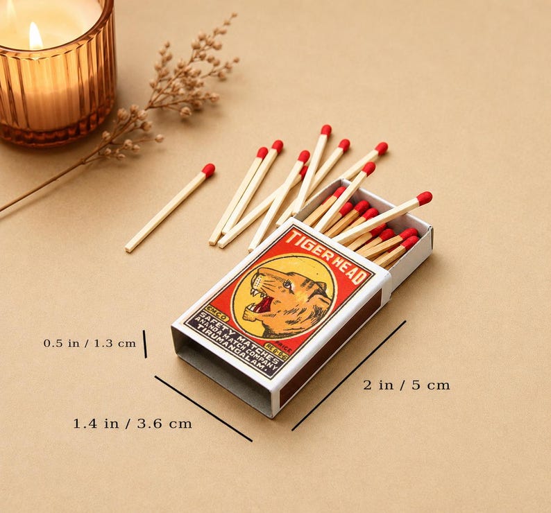 Set of 8 Matchboxes Various TIGER Design Vintage Style Printing Old ...