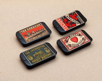 Vintage Black Metal Wall Storage Matchbox Matches Matchstick Holder - Etsy