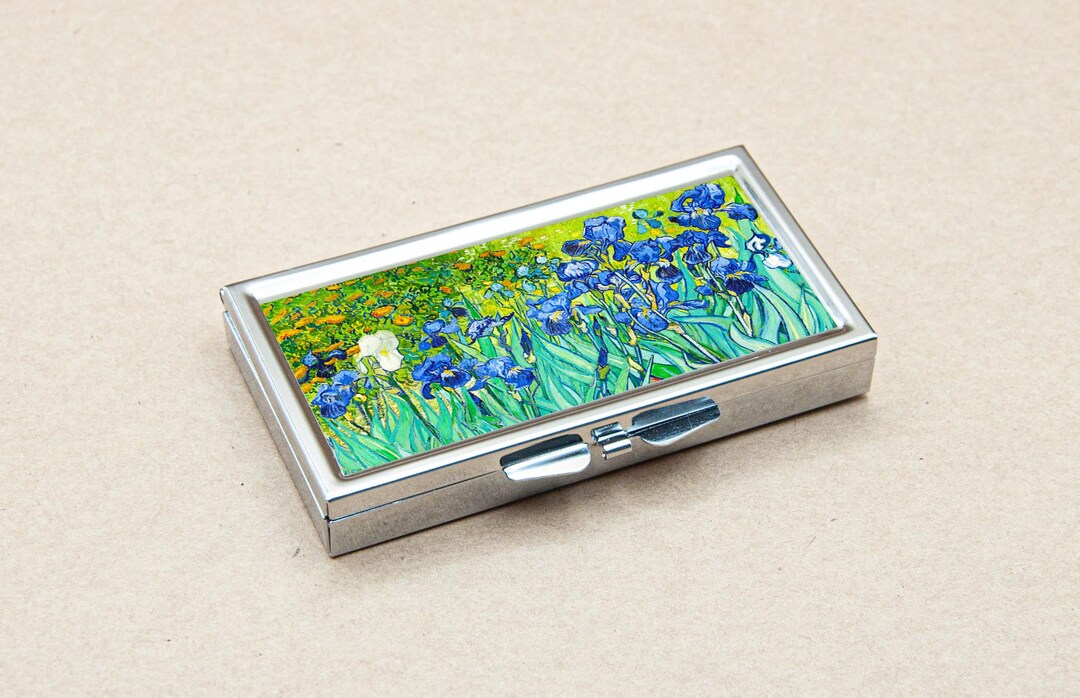 Van Gogh Irises Pill Box, 7-day Stainless Steel Pill Case - Etsy