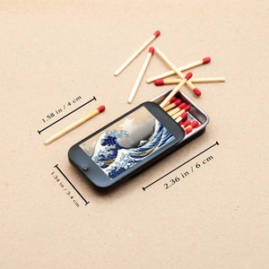 Set of 4 MATCHBOX Tin Boxes of Various Vintage JAPANESE Art Painting ...