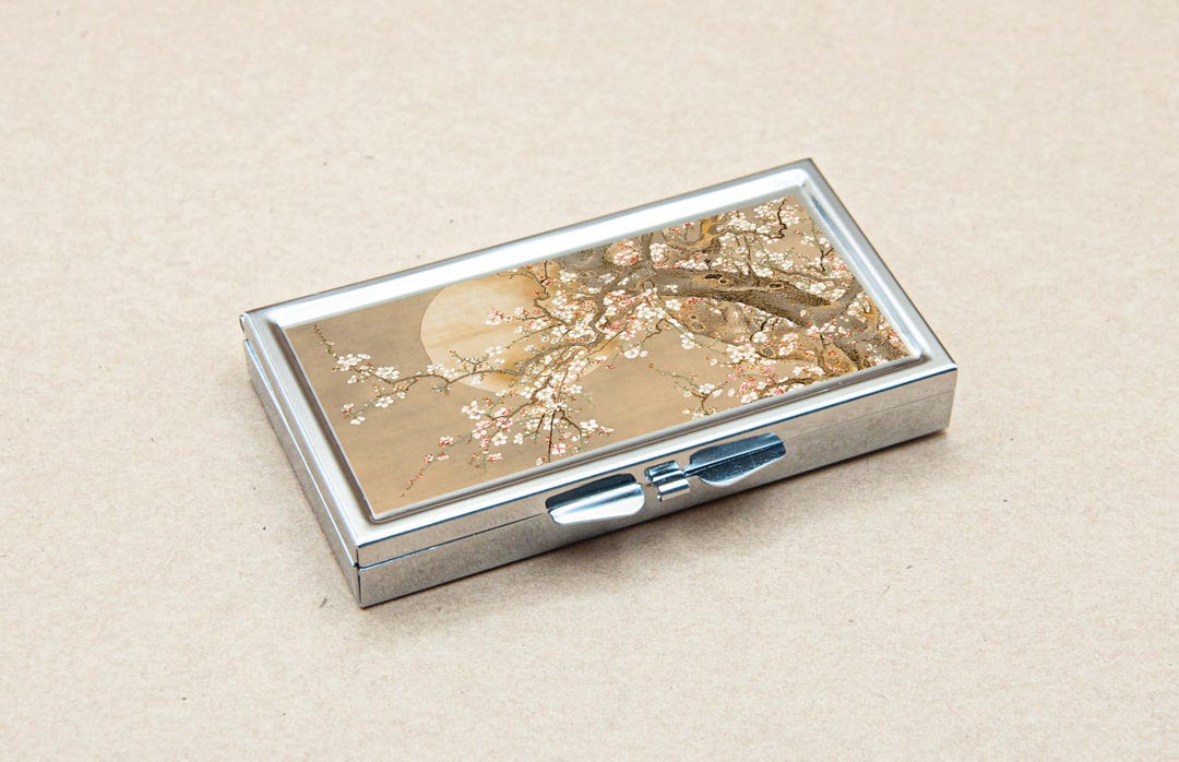 7-day Pill Box: Blossoming Plum Tree, Japanese Art, Vintage Style - Etsy