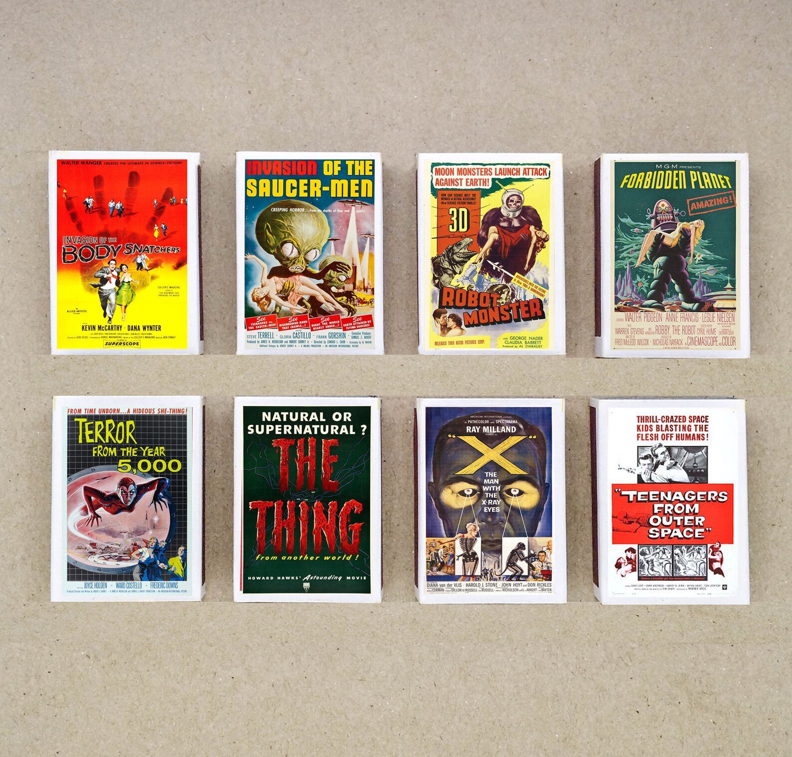 Set of 8 MATCHBOX Vintage Classic B Movies Poster Science - Etsy