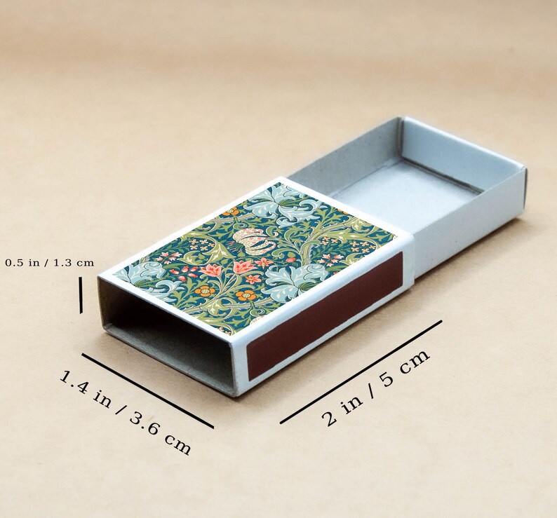 William Morris Style Cardboard Matchbox Set, Vintage Floral Pattern ...