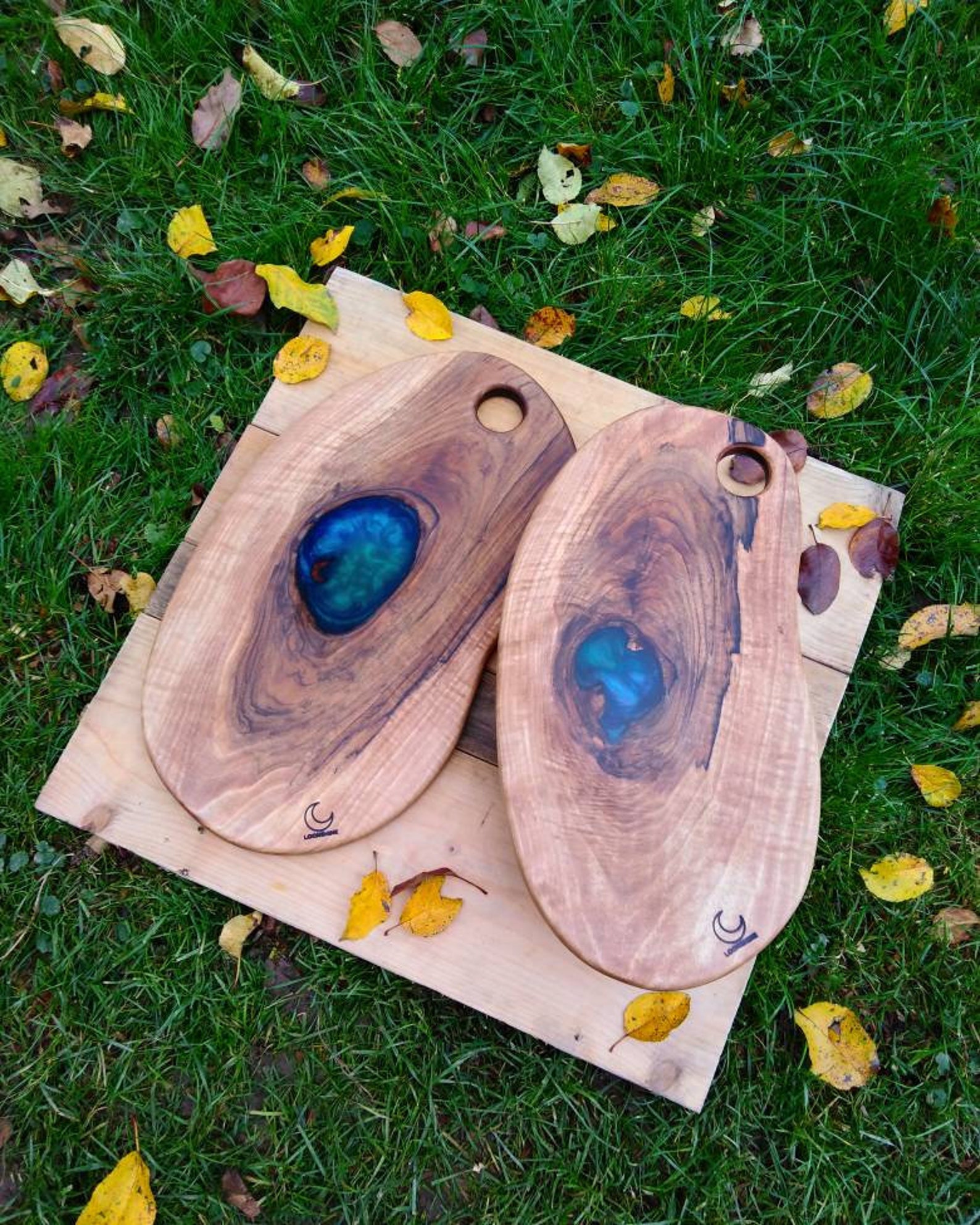 Oval Charcuterie Board / Resin and Walnut Wood | Etsy