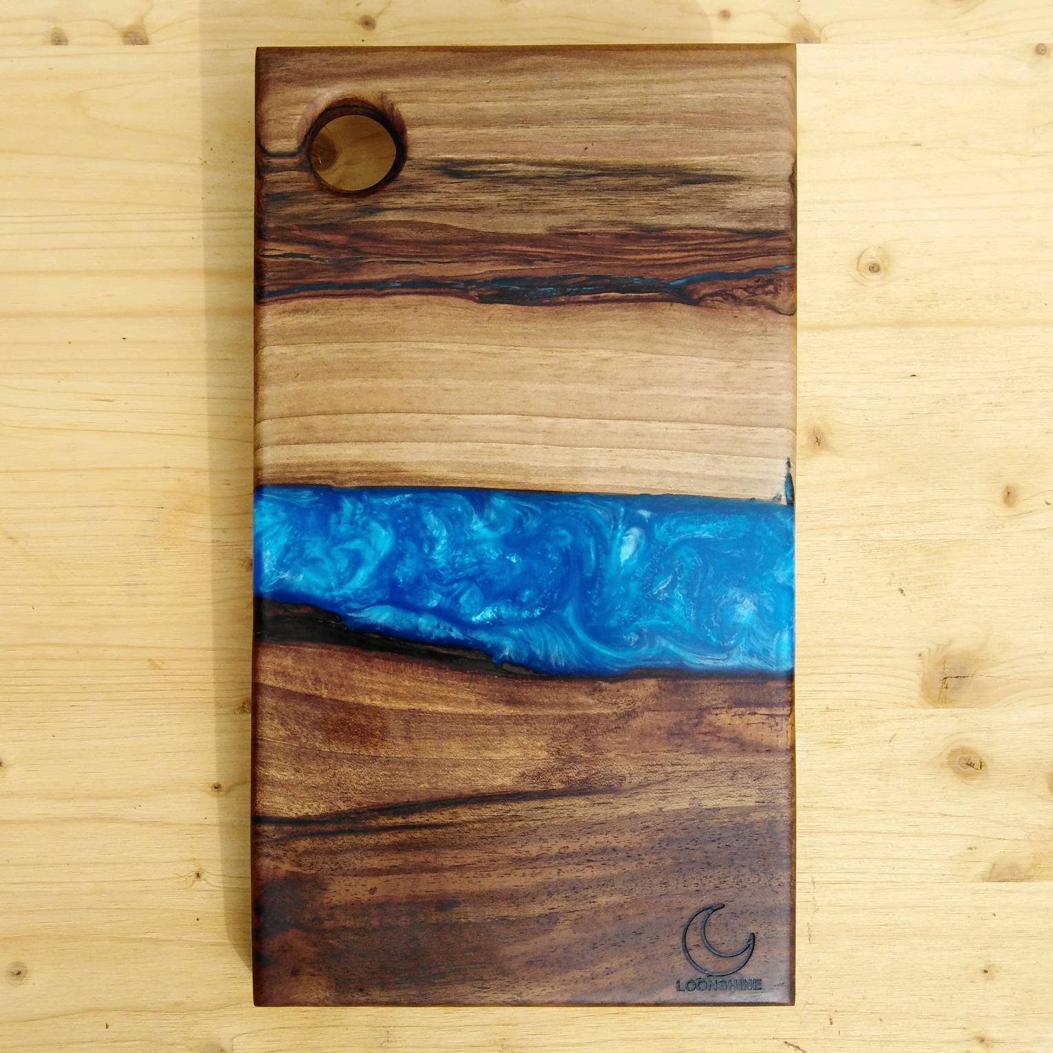 Home Décor Decorative Trays Unique Blue Handmade Resin Board with Lace ...