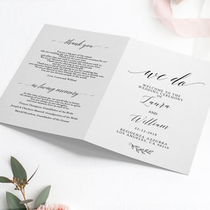 Folded Programs Modern Calligraphy Program Fully Editable - Etsy