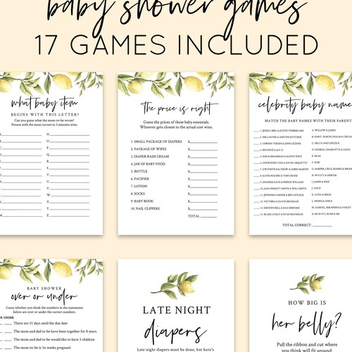 Editable Lemon Baby Shower Games Bundle Lemon Gender Neutral - Etsy