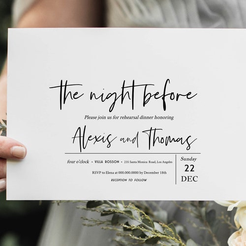 The Night Before Invitation Rehearsal Dinner Invitation - Etsy