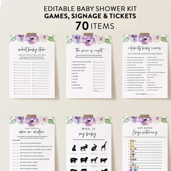 Baby Shower Purple - Etsy