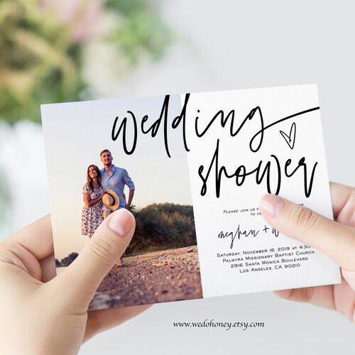 Digital Couples Shower Text Invitation Template Modern & - Etsy