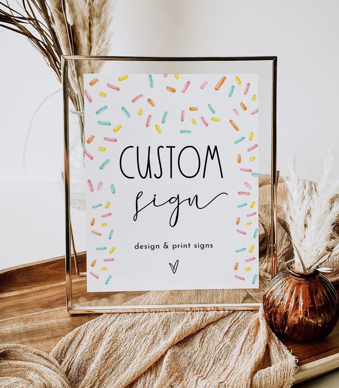 Sprinkle Custom Sign Template Rainbow Sprinkles Editable Text With ...