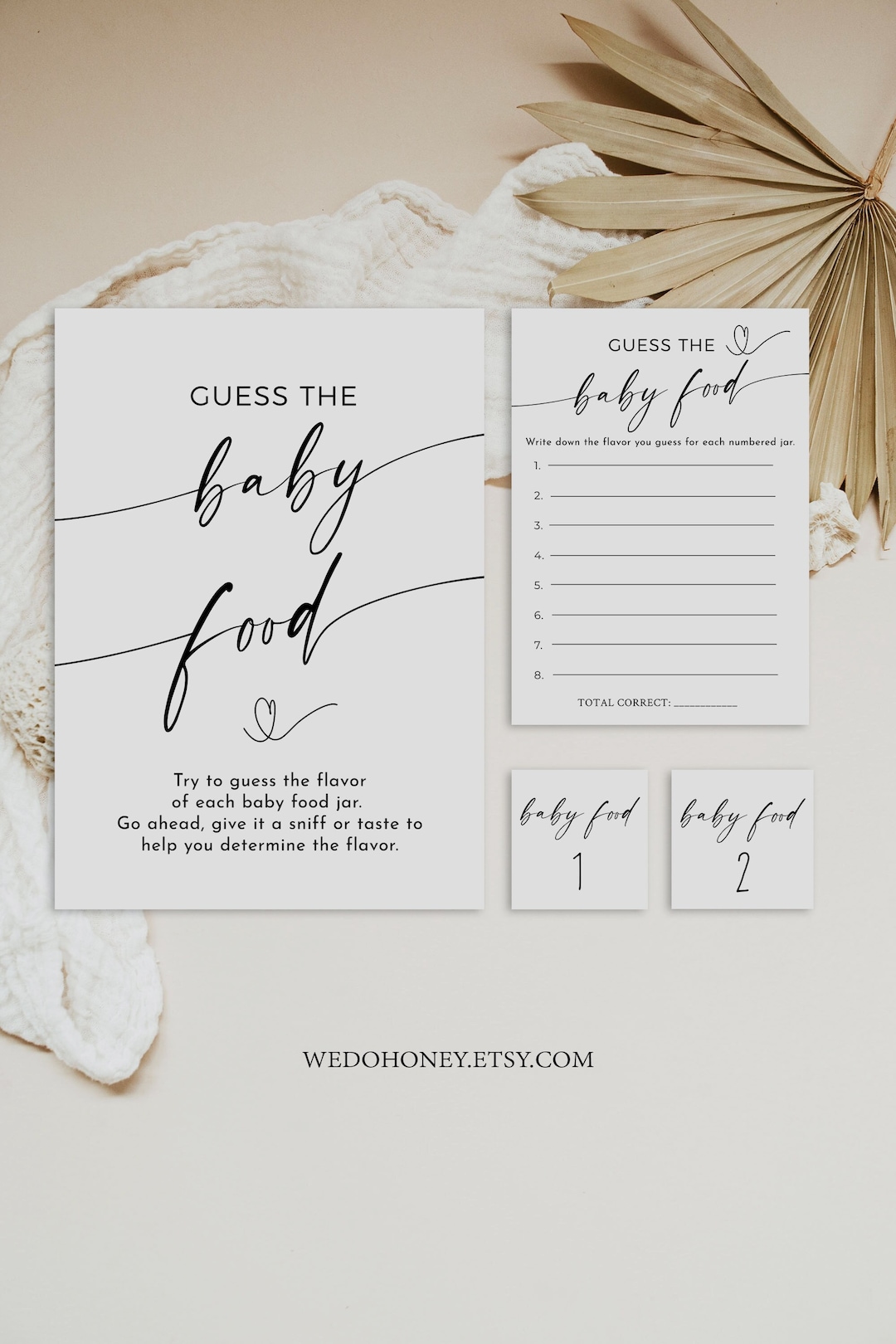 Guess the Baby Food Game Food Card Template Food Tag - Etsy