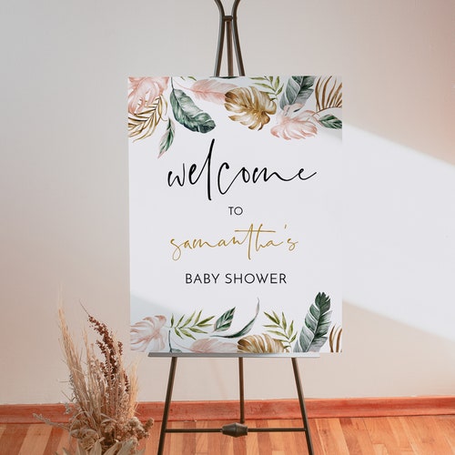 Tropical Welcome Sign Template Baby Shower Tropical Bridal - Etsy