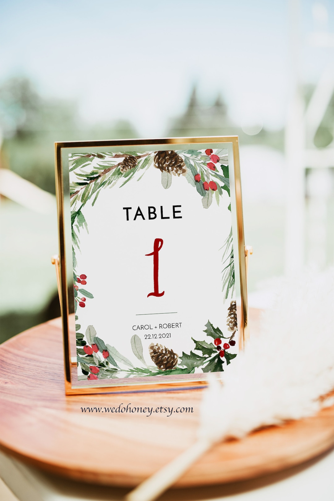 Christmas Table Numbers Template, Holiday Printable Table Numbers ...
