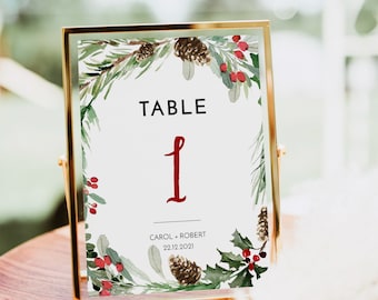 Christmas Table Numbers - Etsy