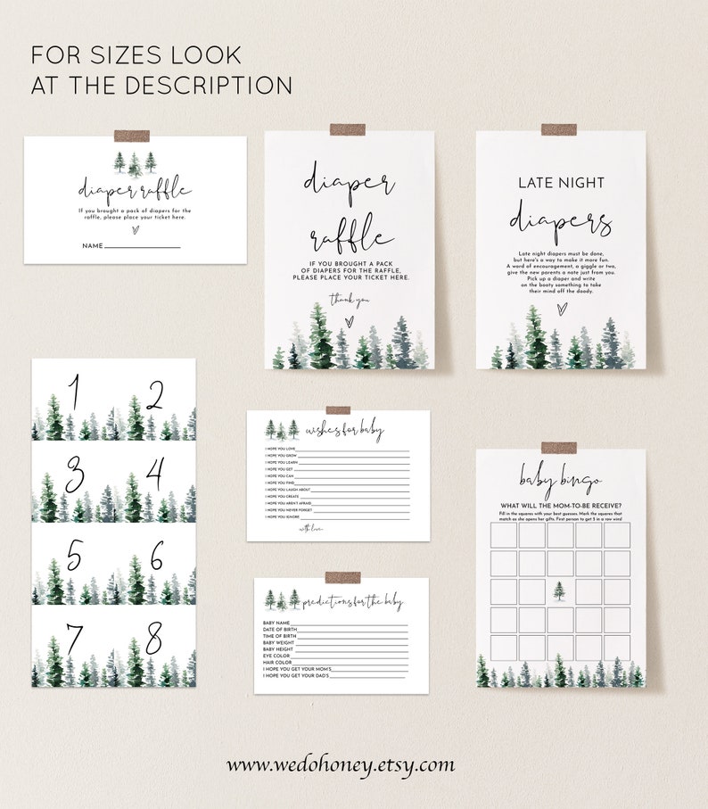 Pine Tree Baby Shower Game Bundle Winter Pine Games - Etsy