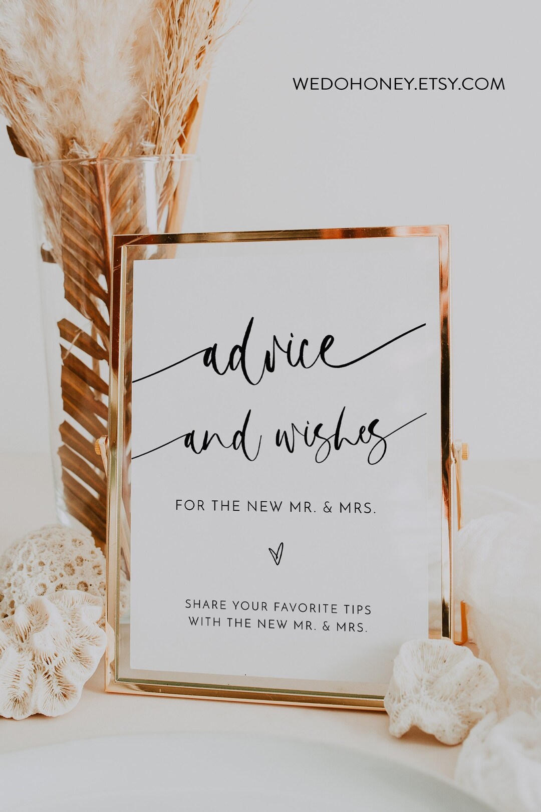 Advice and Wishes Sign, Minimalist Wedding Advice Sign, Advice for the ...