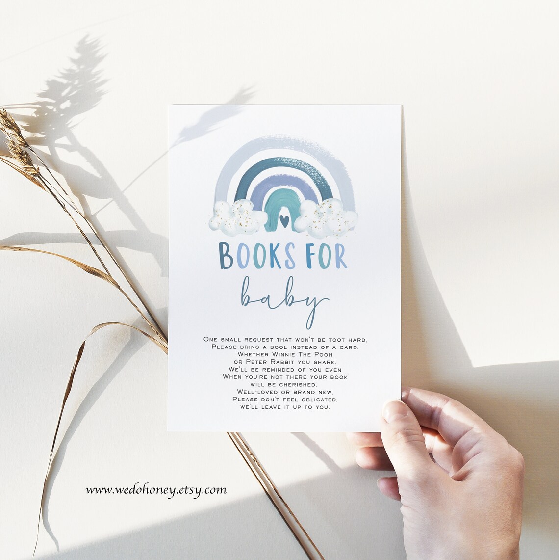 Blue Rainbow Baby Shower Shower Bundle Boy Rainbow Invitation | Etsy