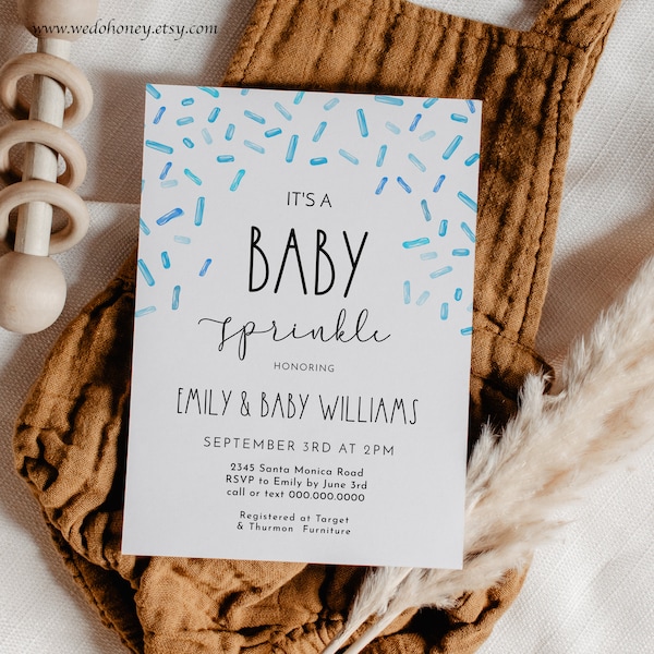 Baby Boy Sprinkle Invitation - Etsy