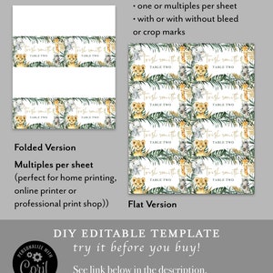 Safari Food Labels Animals, Jungle Safari Buffet Cards, Editable Safari ...