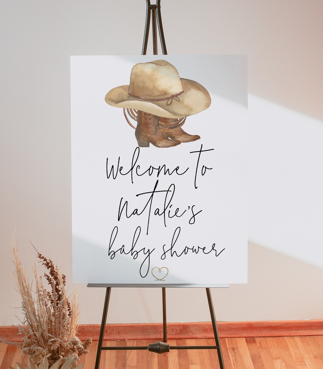 Western Welcome Baby Shower Sign, Cowboy Themed, Editable Text With ...