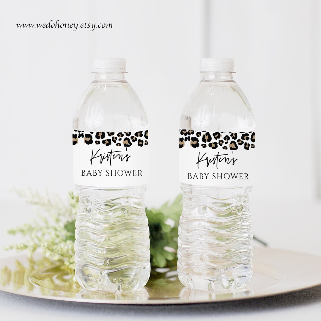 Leopard Print Water Bottle Labels, Animal Print Labels, Cheetah Print ...