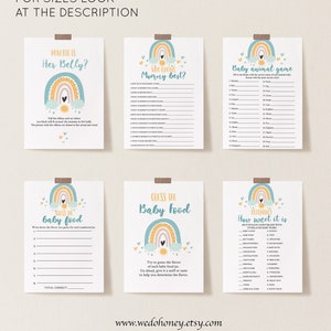 Rainbow Boy Baby Shower Games Pastel Rainbow Party - Etsy