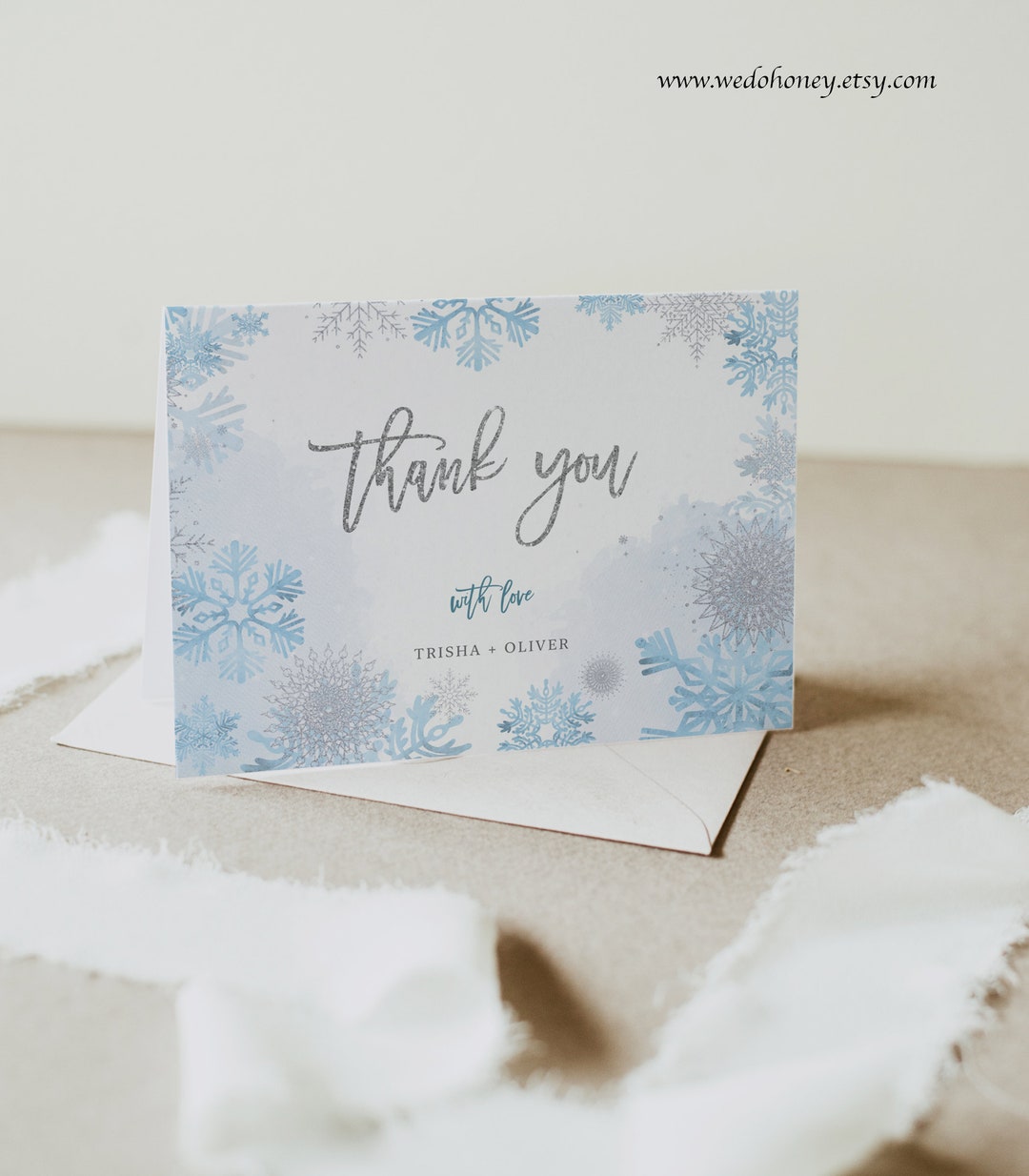 Buy Editable Winter Thank You Card Printable Snowflake Food Tent Online ...