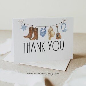 Western Cowboy Thank You Folded Card Printable, Cowboy Baby Shower ...