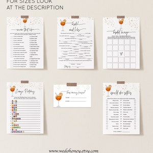 Aperol Spritz Bridal Shower Game Bundle, Cocktail Party Shower Games ...