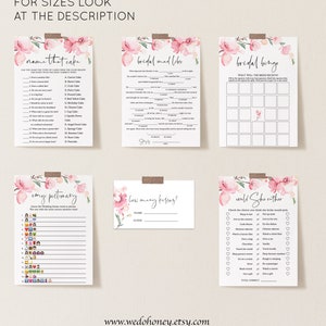 Spring Bridal Shower Game Bundle Sakura Blossoms, 100 Editable Items ...