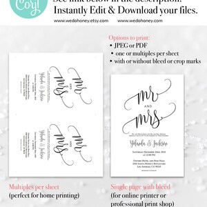 Wedding Invitation Set Template Download Fully Editable Text | Etsy