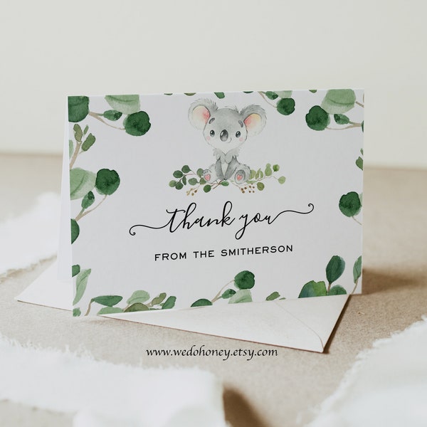 Koala Thank You Card - Etsy