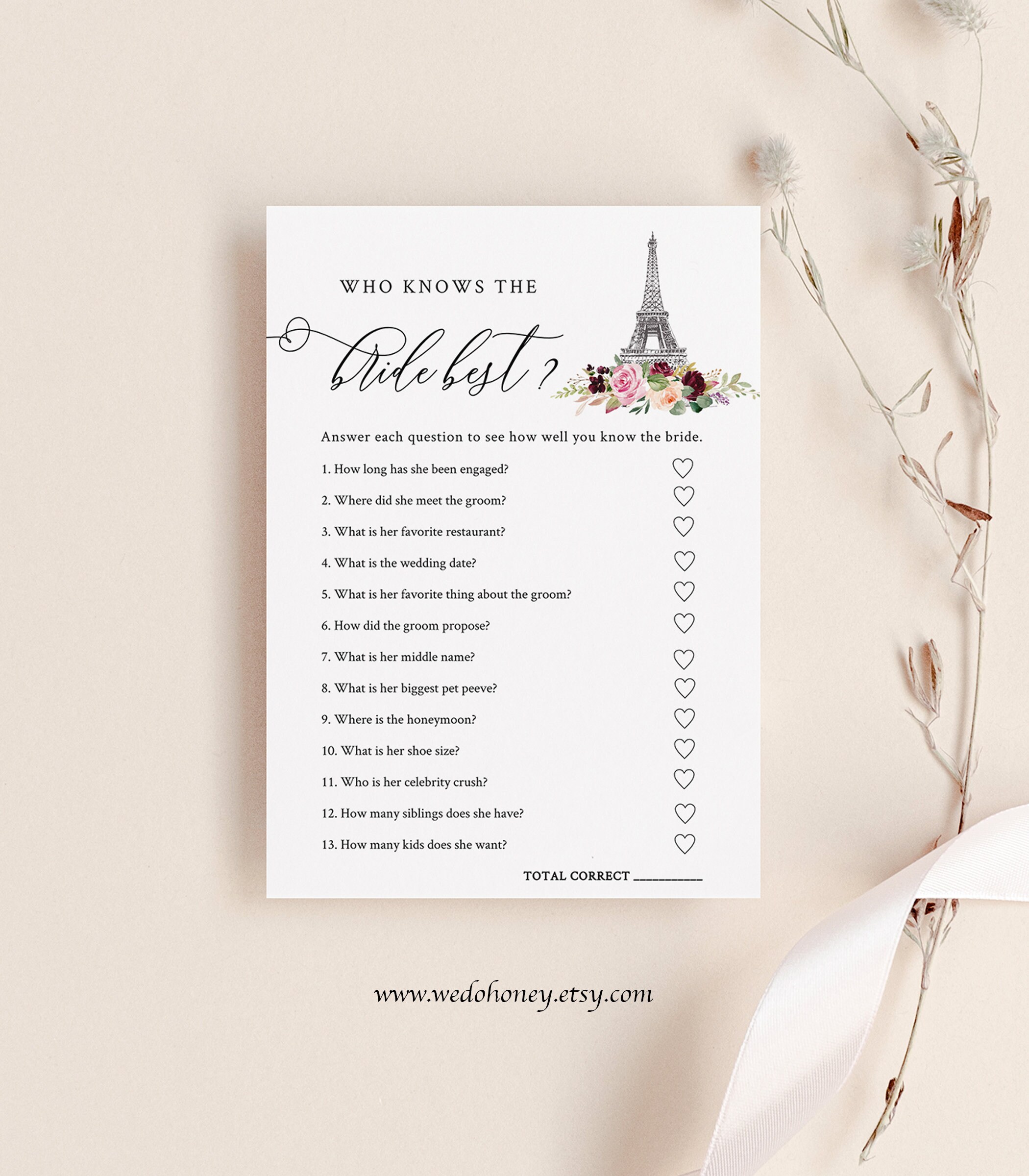Paris Bridal Shower Game Bundle Parisian Theme Party Shower | Etsy