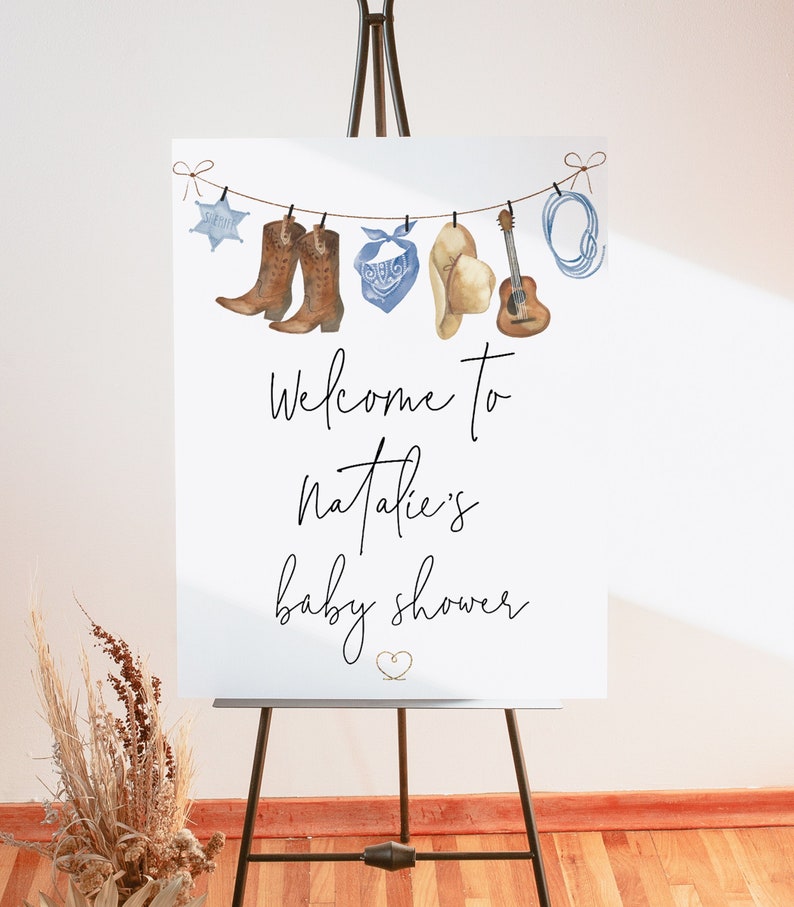 Western Cowboy Welcome Baby Shower Sign Cowboy Themed - Etsy