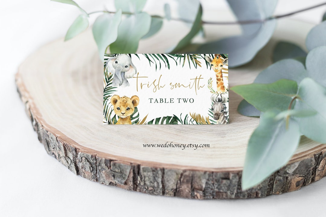 Safari Food Labels Animals, Jungle Safari Buffet Cards, Editable Safari ...