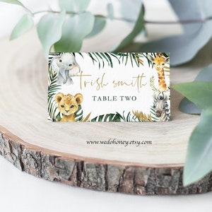 Safari Food Labels Animals, Jungle Safari Buffet Cards, Editable Safari ...