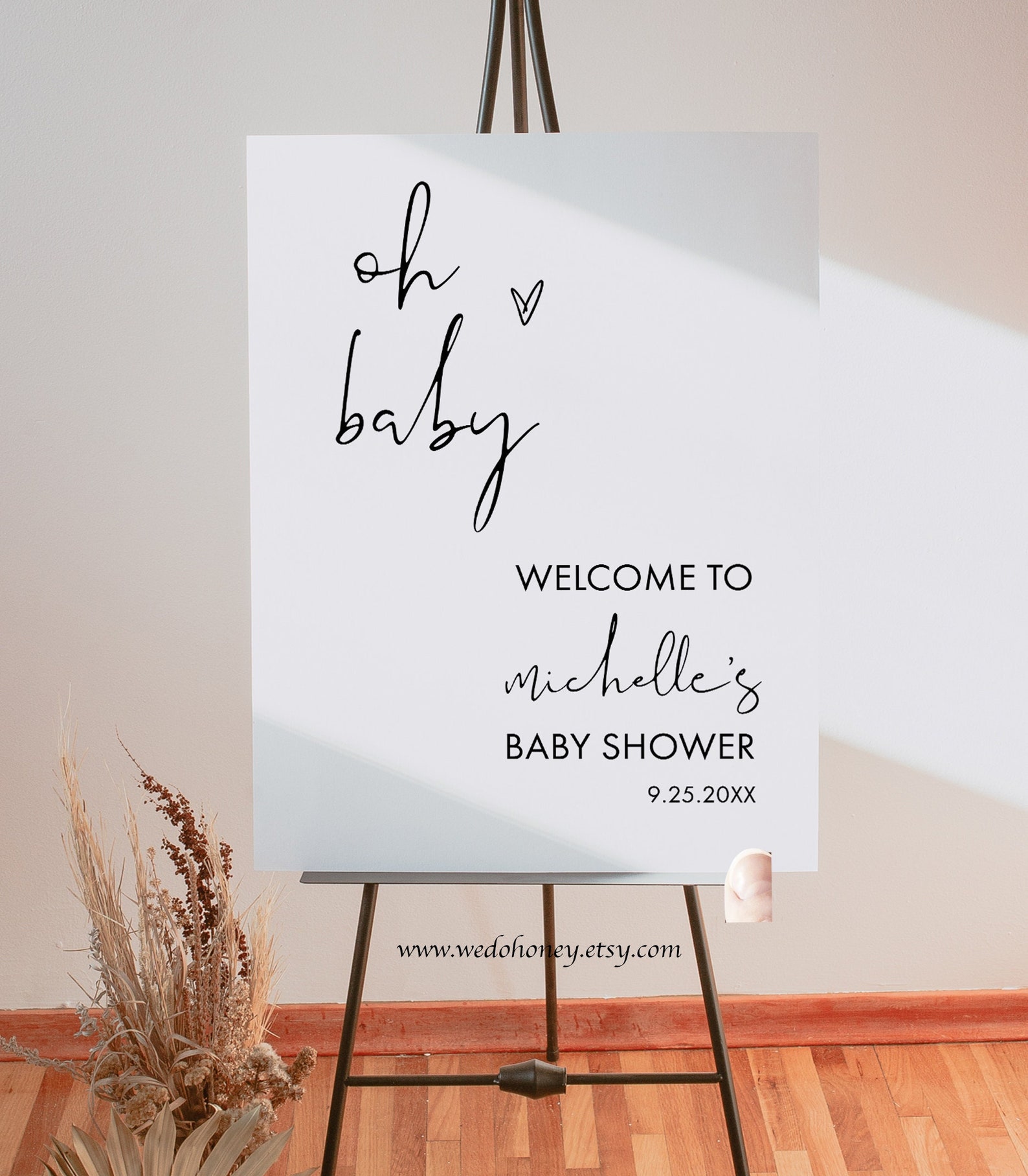 Minimalist Welcome Baby Shower Sign Modern Baby Template - Etsy UK
