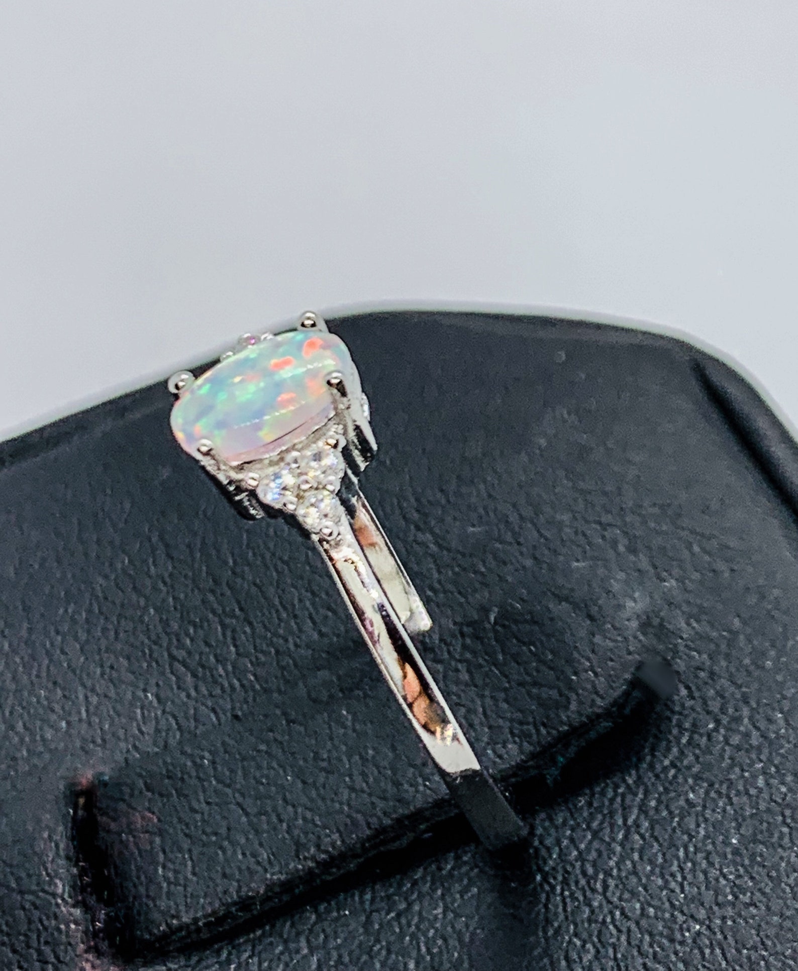 White Fire Opal Ring-opal-opal Ring, Opal Rings,promise Ring-engagement ...