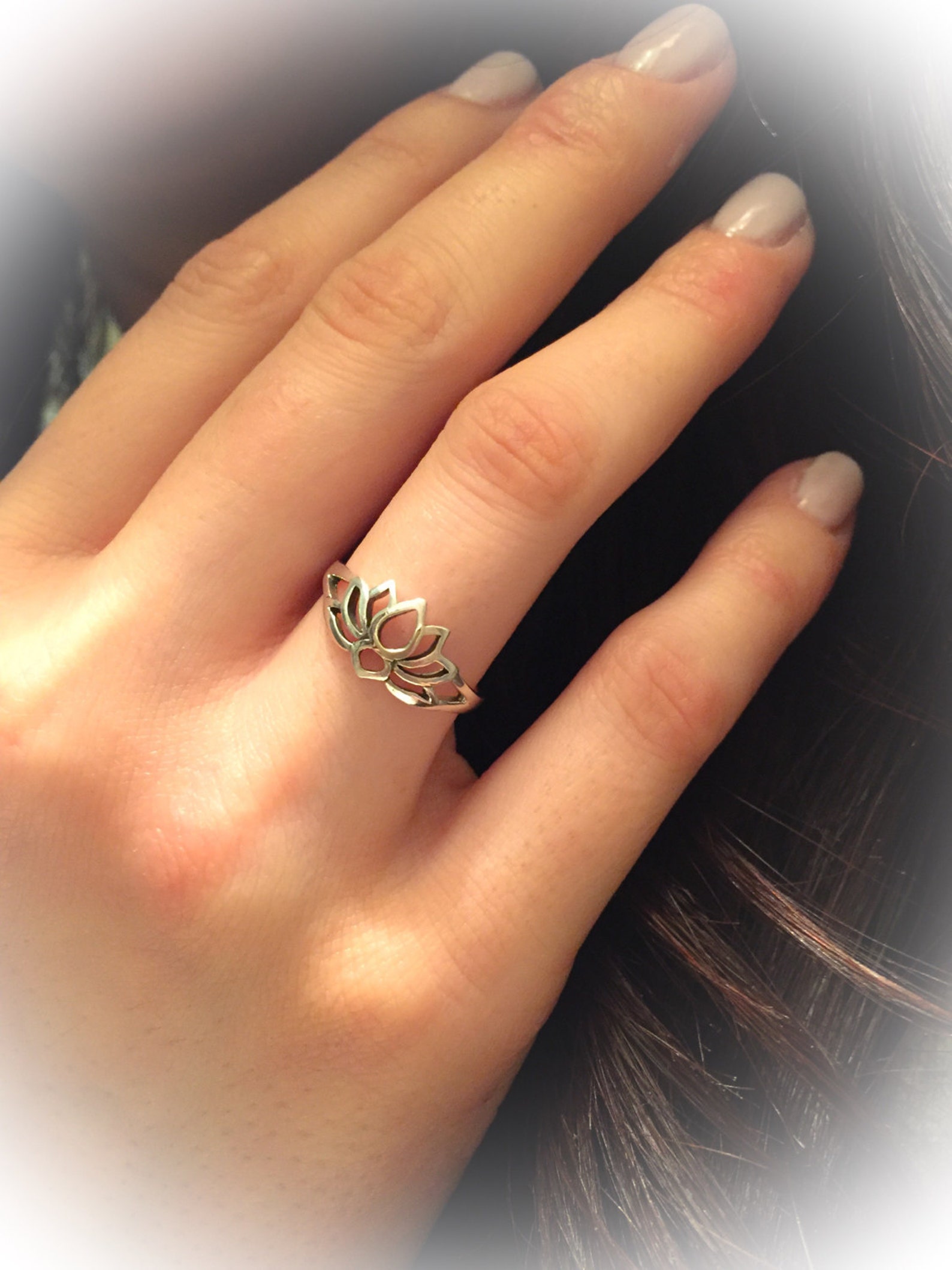 Lotus Ring-sterling Silver Lotus Ring-lotus Flower Ring-new Beginnings ...