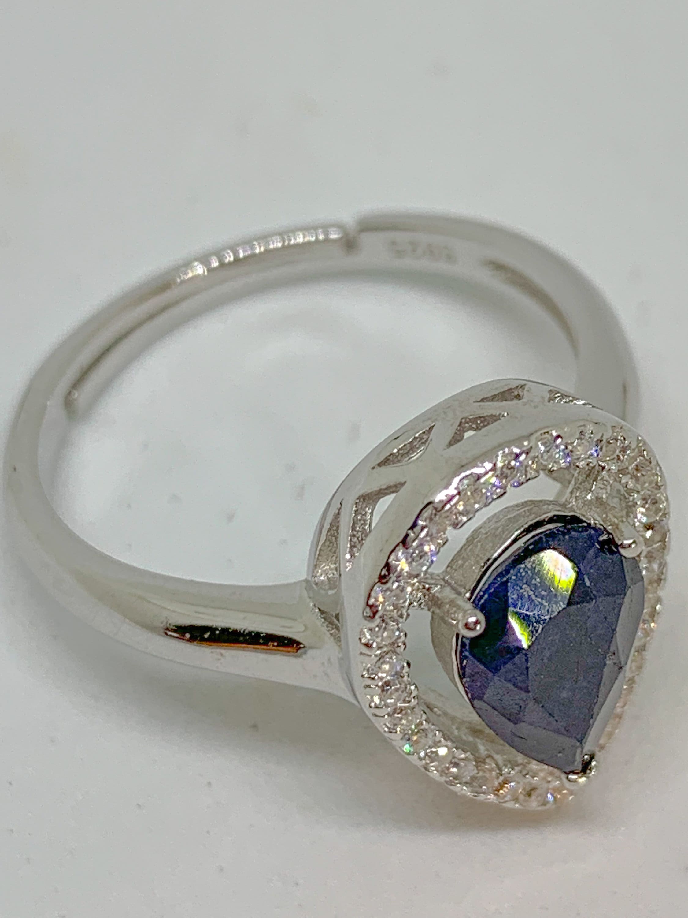 Sapphire Ring-Engagement RingPromise Ring-Adjustable | Etsy