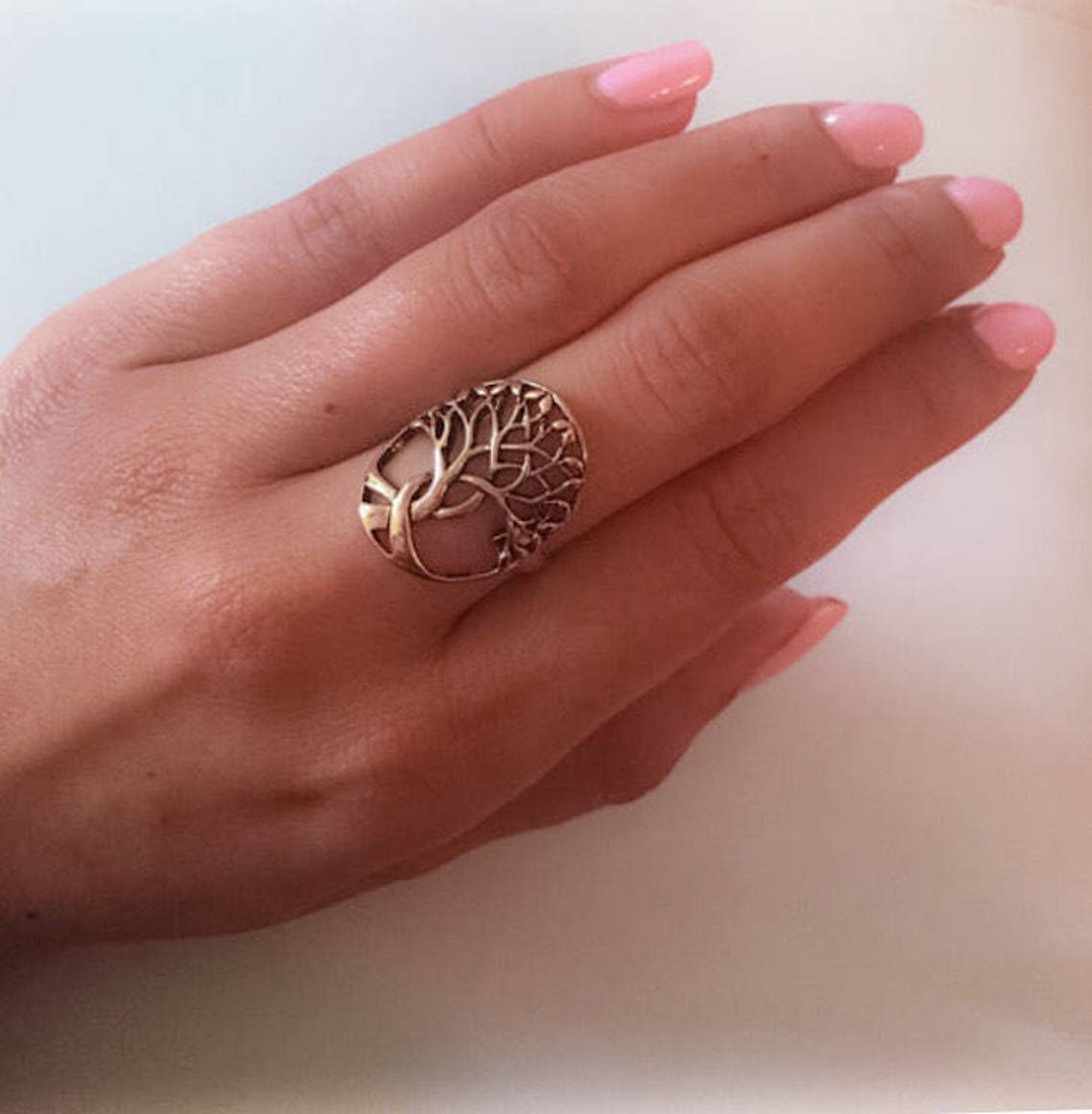 Rose Gold Tree of Life Ring-tree Ring-spiritual Ring-tol | Etsy