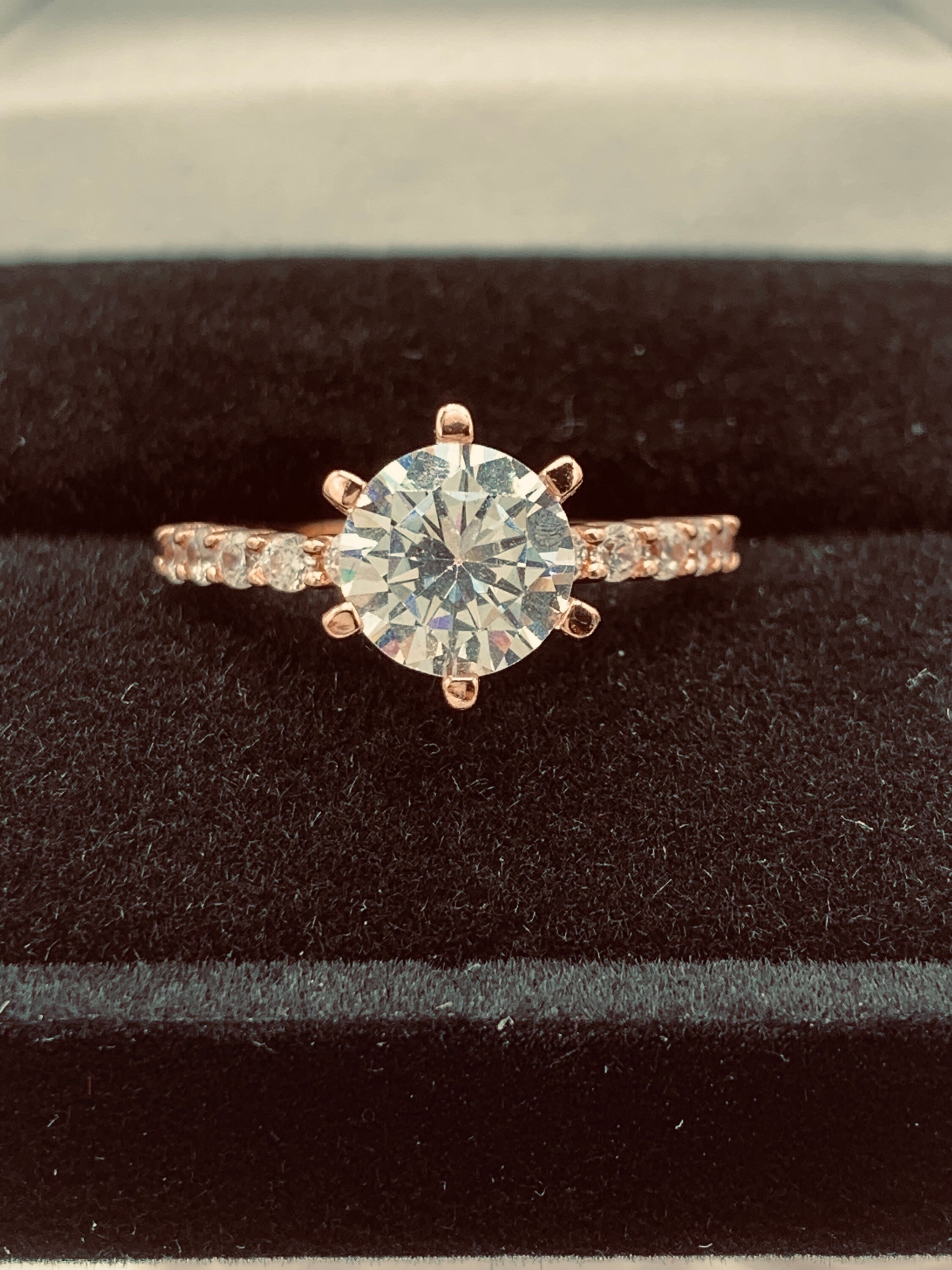 Rose gold engagement rings 2 Carat Diamond Engagement ring | Etsy