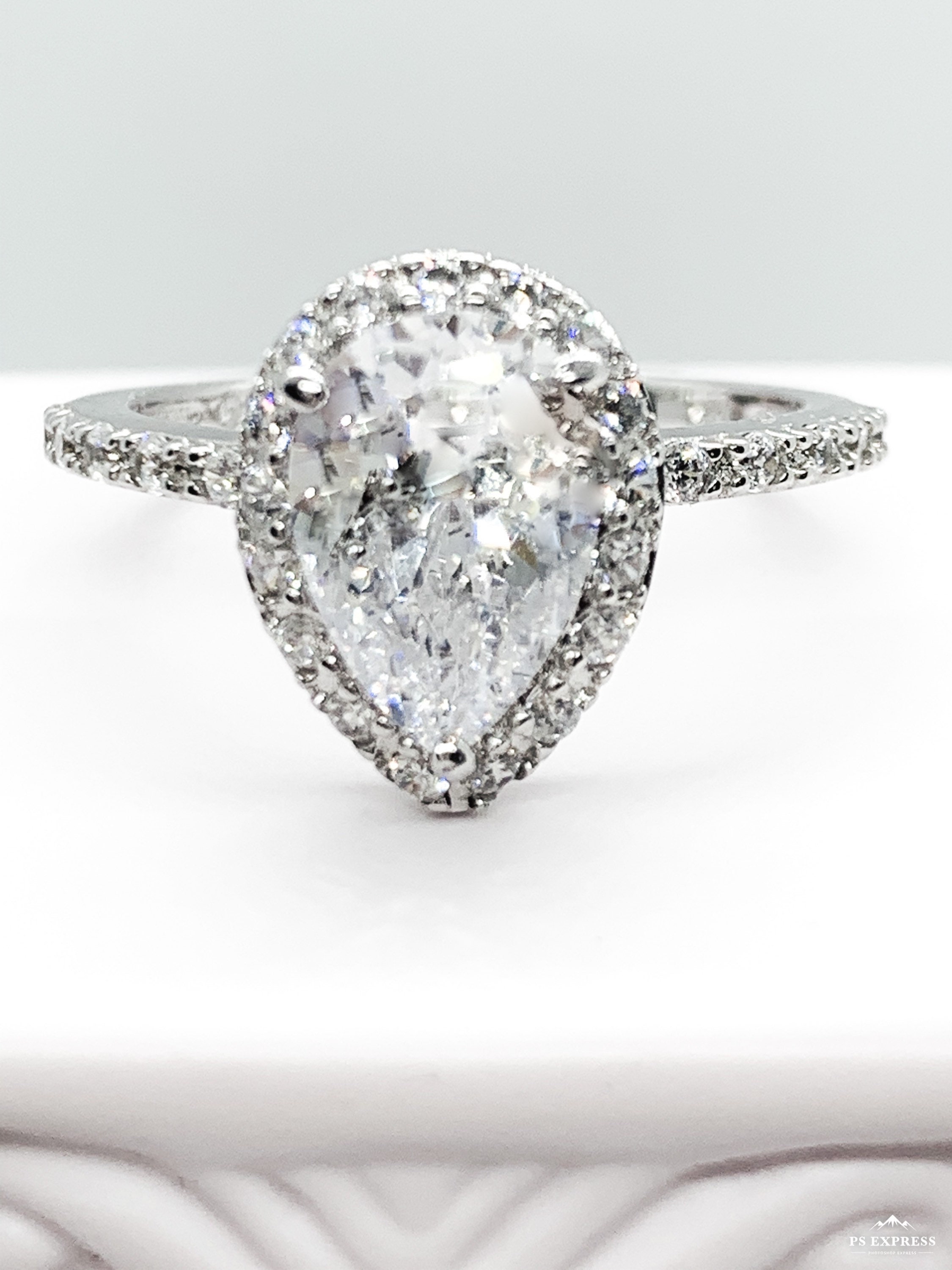 Teardrop Wedding Set-2 Carat Ringwedding Rings-large Teardrop | Etsy