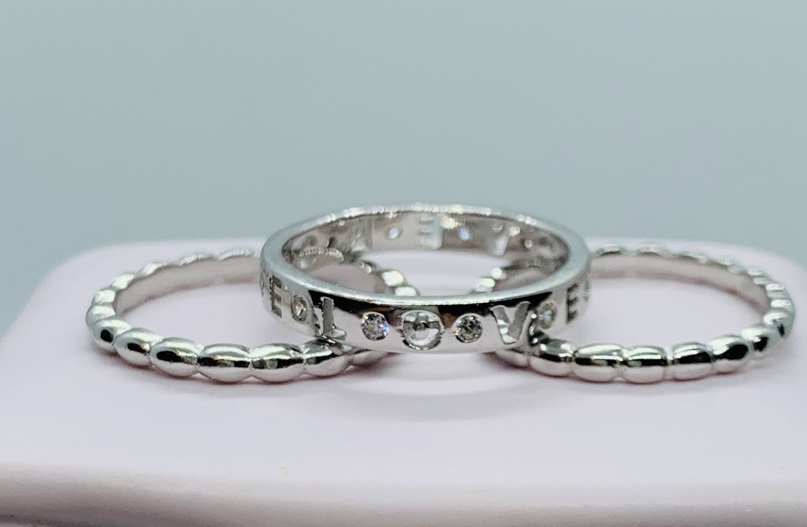 Love Ring-stacking Rings-scallop Design-silver Stack | Etsy