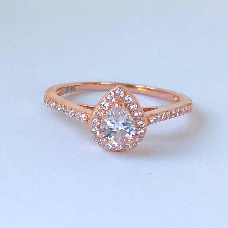 Rose Gold Teardrop Ring - Etsy