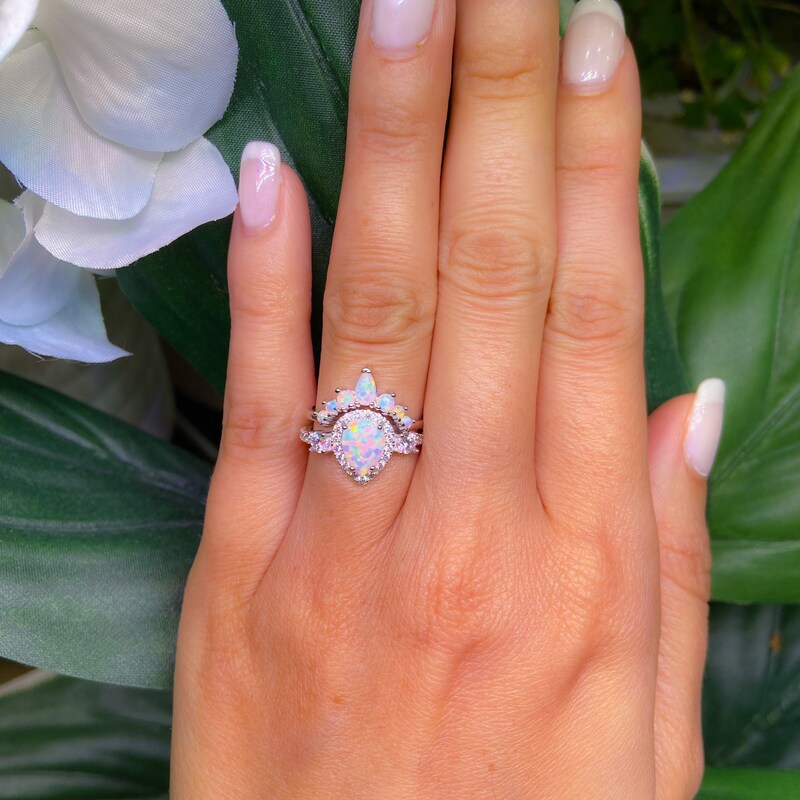 White Opal Ring - Etsy